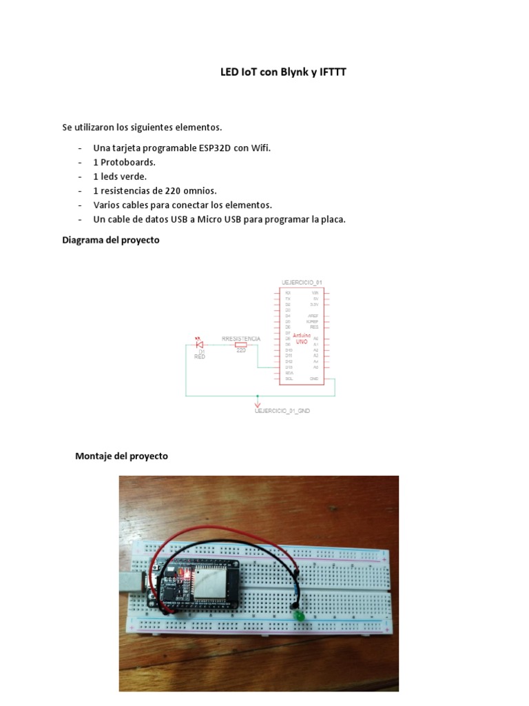 Encender Un LED Con Blynk y IFTTT | PDF | Arduino | Internet de las Cosas