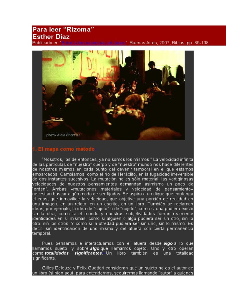 Para Leer Rizoma-Esther Díaz | PDF
