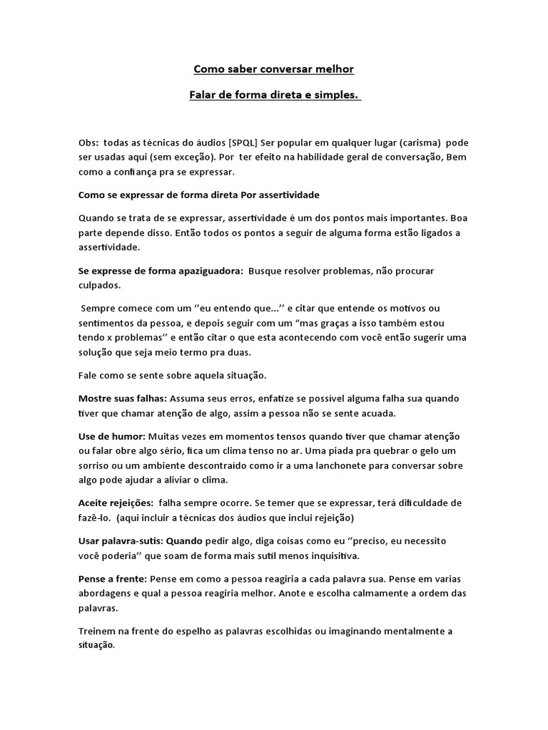 Como Saber Conversar Melhor | PDF | Sentimento