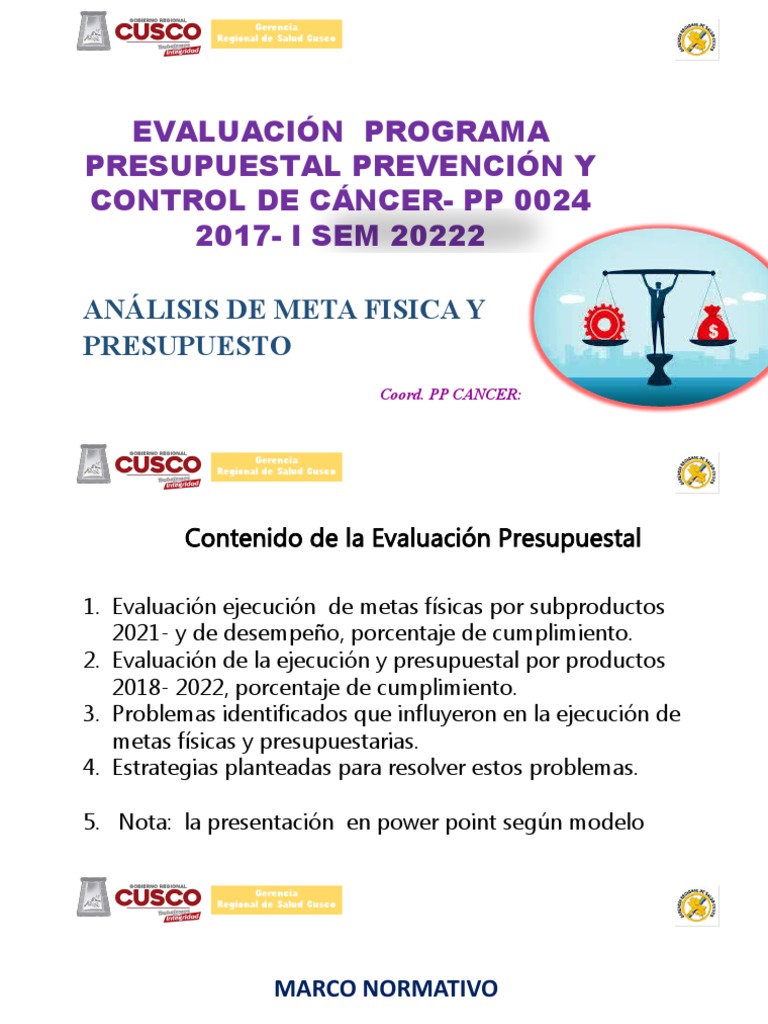 Modelo Eval PP 024 Cancer Ue I Sem 2022.hal | PDF | Presupuesto | Cáncer