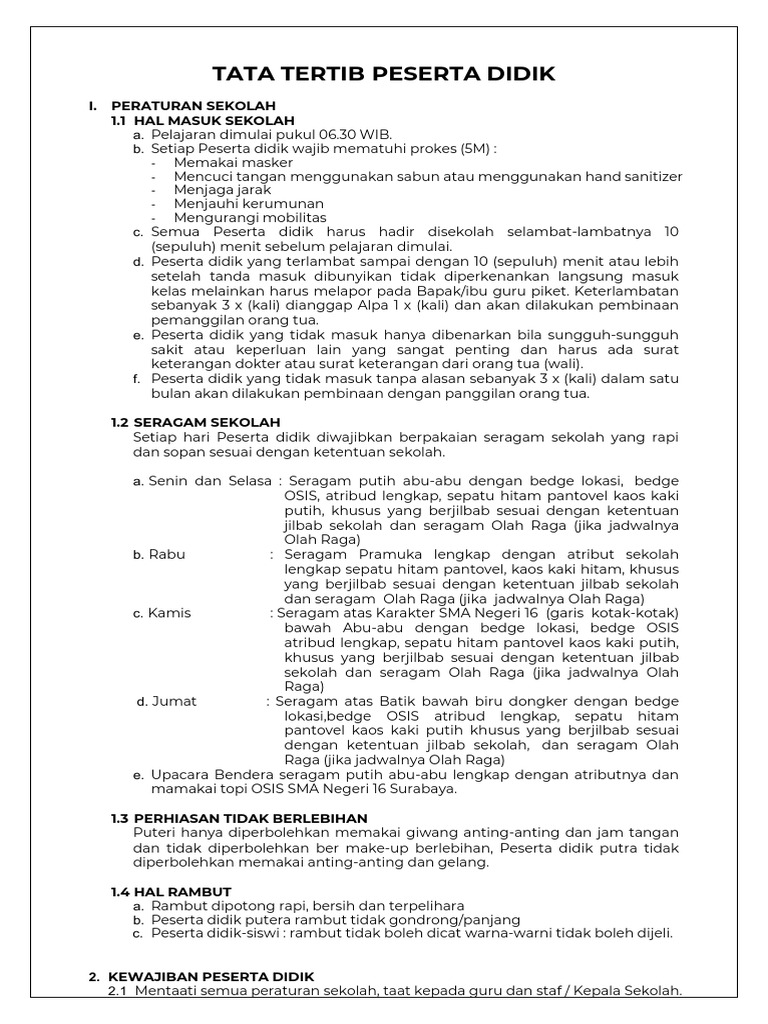 Tatib 2022-2023 | PDF