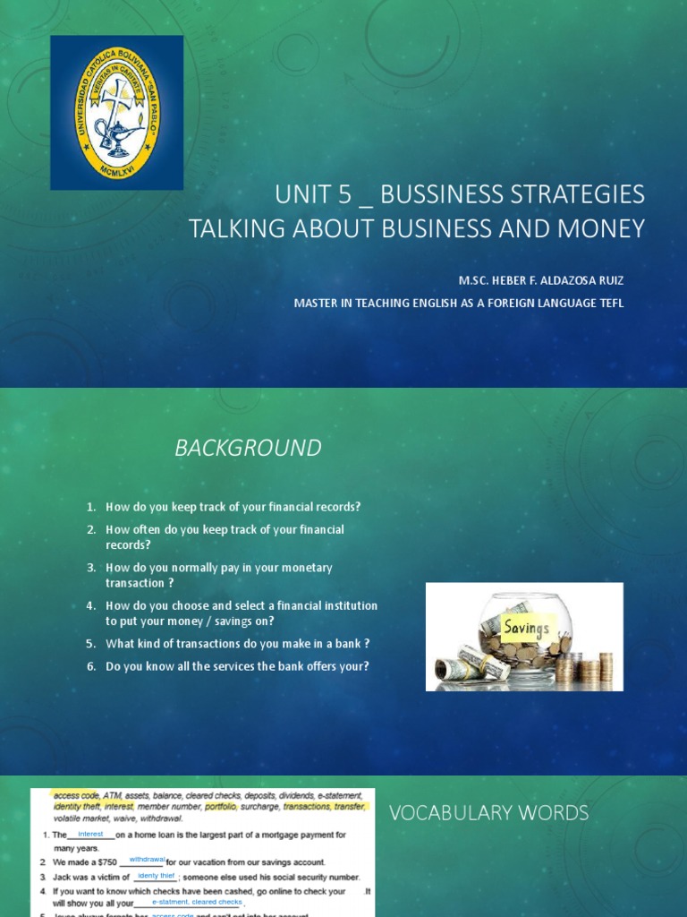 Unit 5 - Business Strategy | PDF | Money | Banks