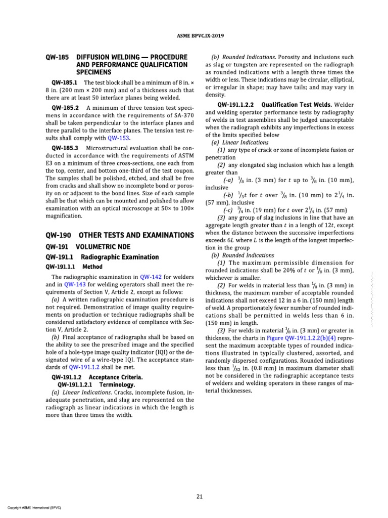 Asme Sec Ix Qw-191.1 | PDF