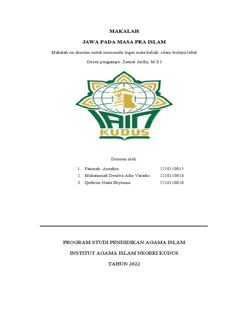 Makalah 3 IBL - Jawa Pada MAsa Pra Islam | PDF