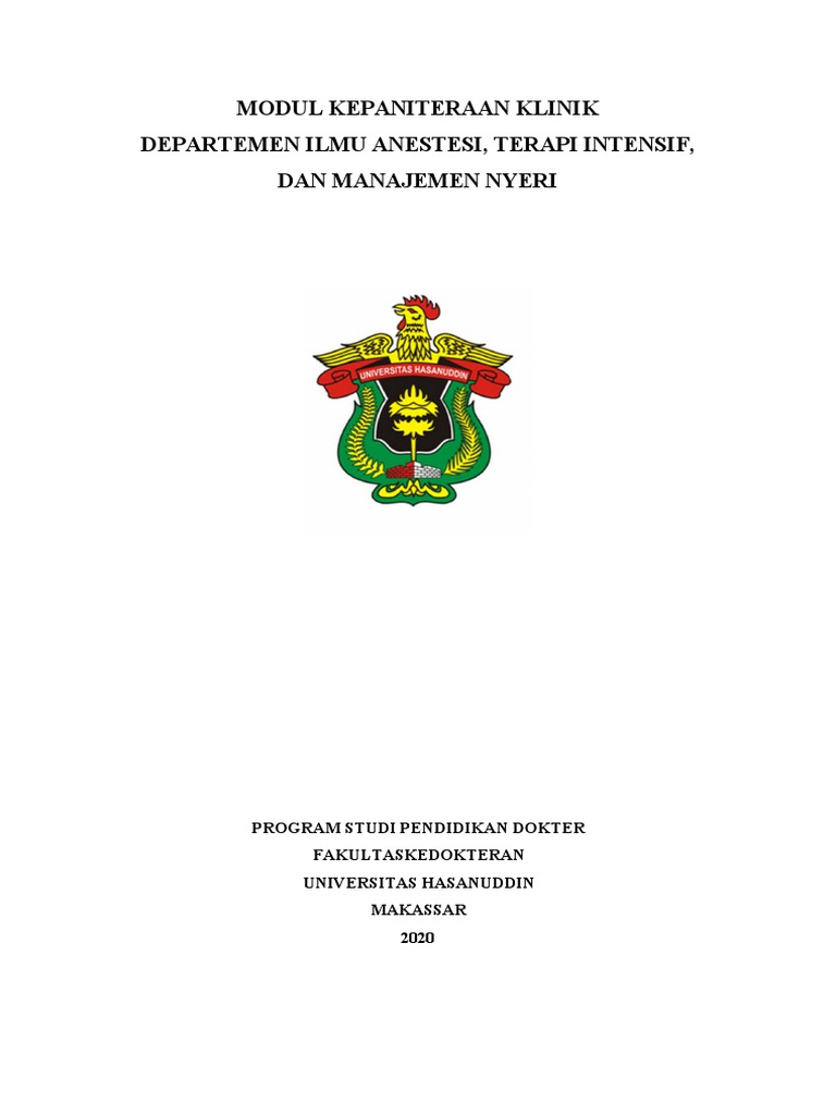 Modul Anestesiologi UNHAS 2020 | PDF