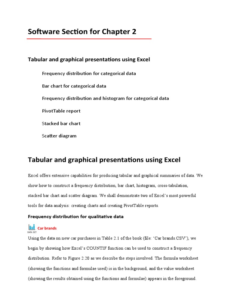 Excel Guidelines Chapter2 | PDF | Microsoft Excel | Histogram