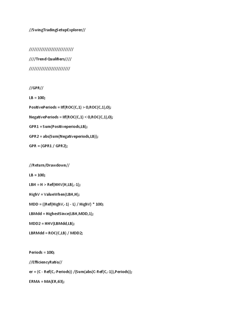 Swing Trading Setup Amibroker Explorer 1 | PDF