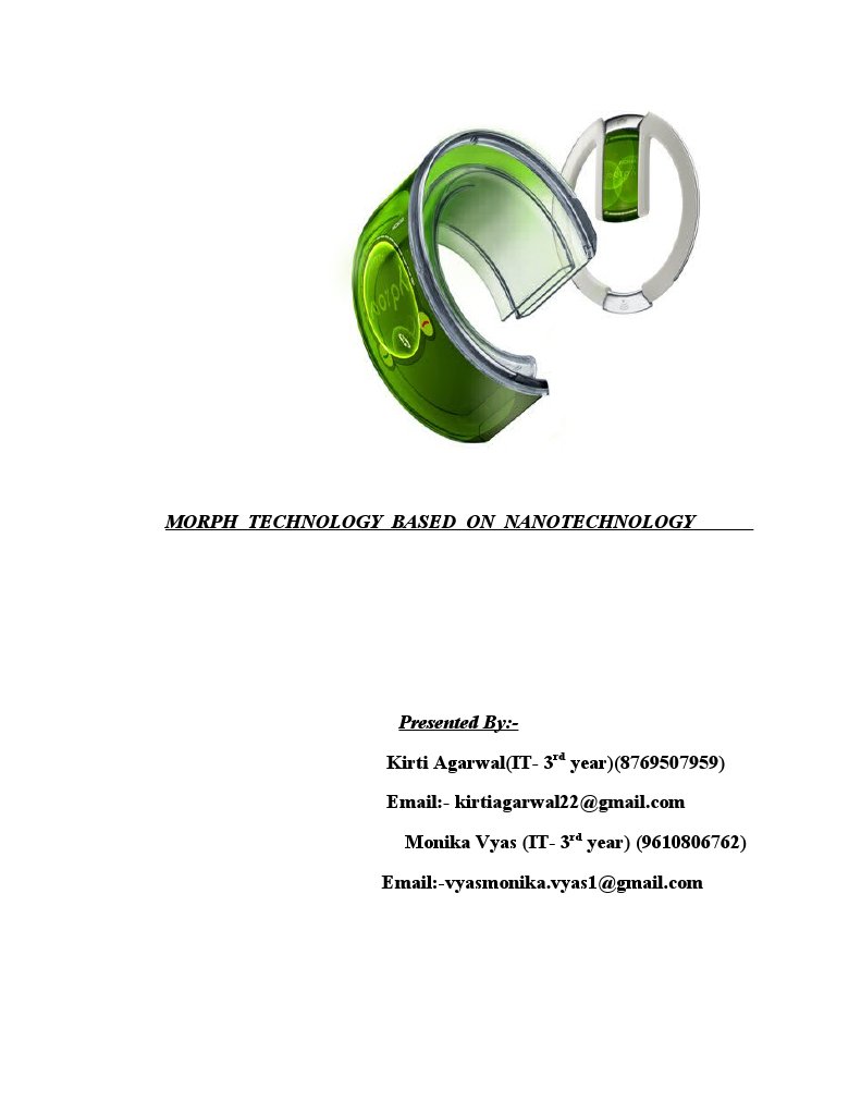 Nanotechnology in Morph Technology | PDF | Computers
