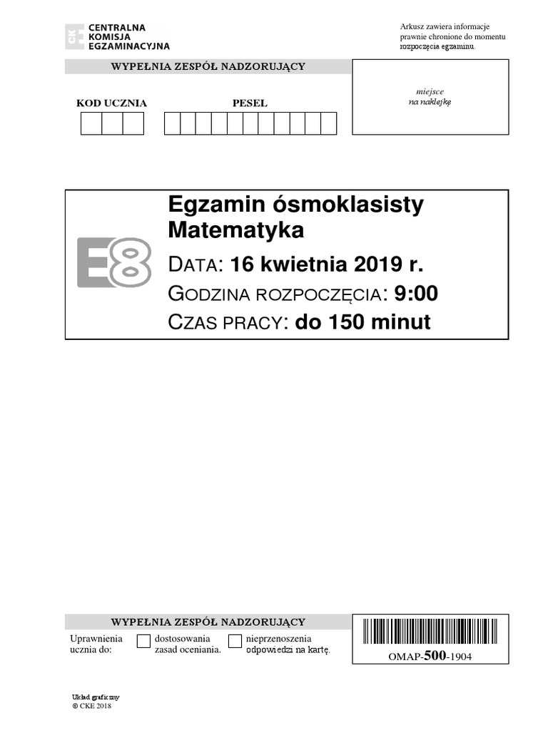 Arkusz - OMAP 500 1904 | PDF