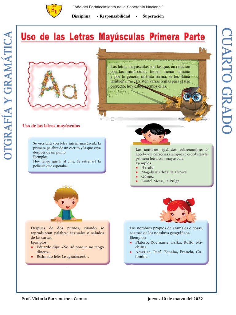 Uso de Las Letras Mayúsculas Primera Parte | PDF | Caso de carta