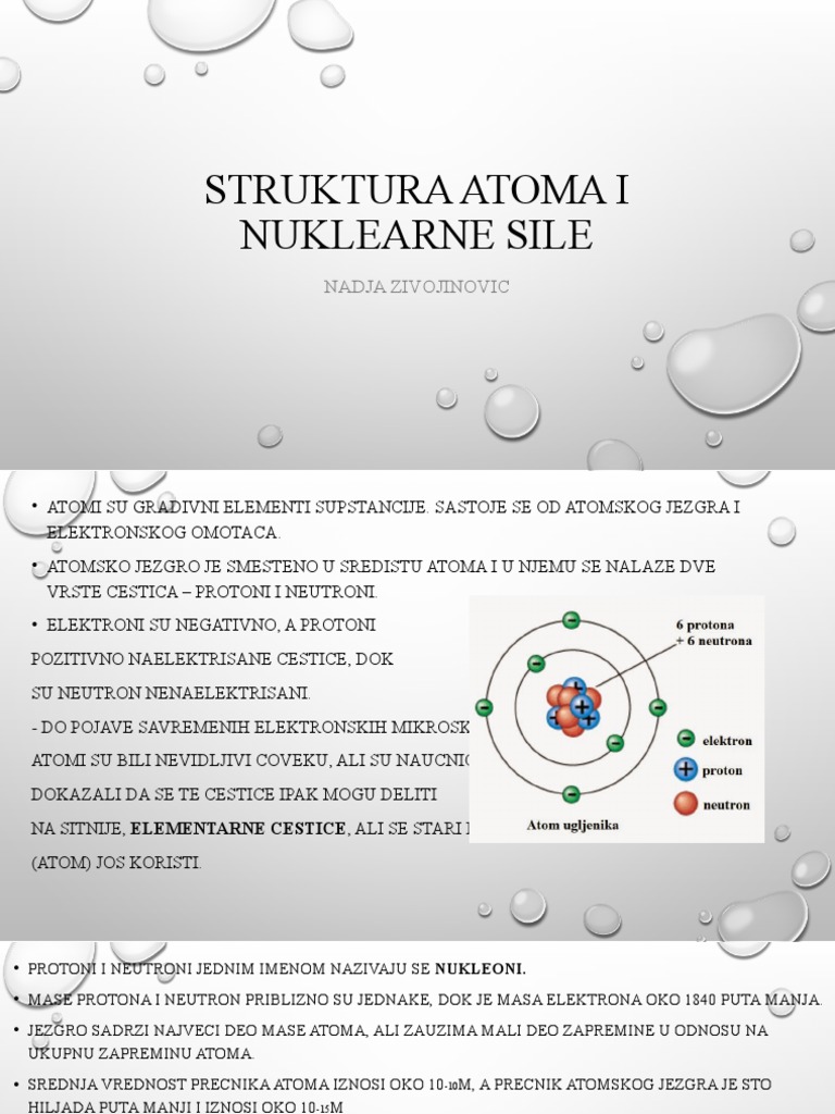 Struktura Atoma I Nuklearne Sile | PDF