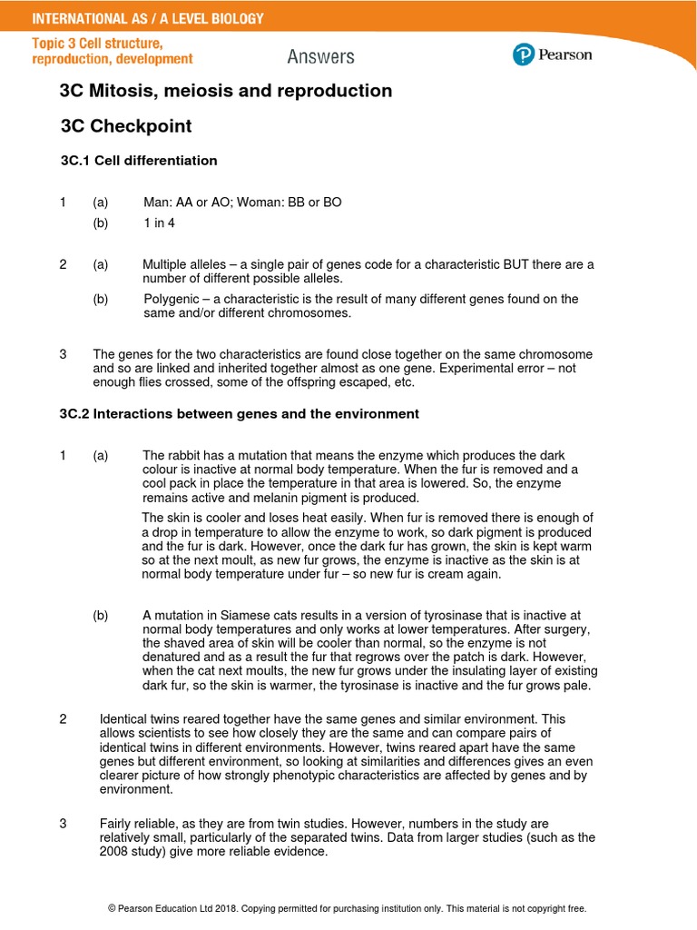 IAS Biology SB1 Answers 3C | PDF