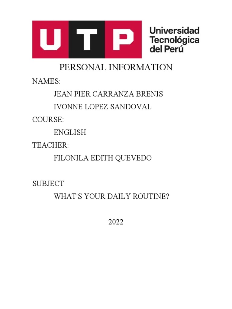 Dialogue What's Your Daily Routine | PDF