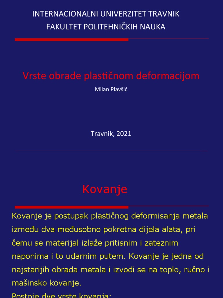 VRSTE Plasticne Deformacije 25.12.pred, - 131317 | PDF