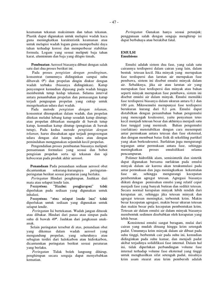 FI VI 2020 - 03 SEDIAAN UMUM - Emulsi | PDF