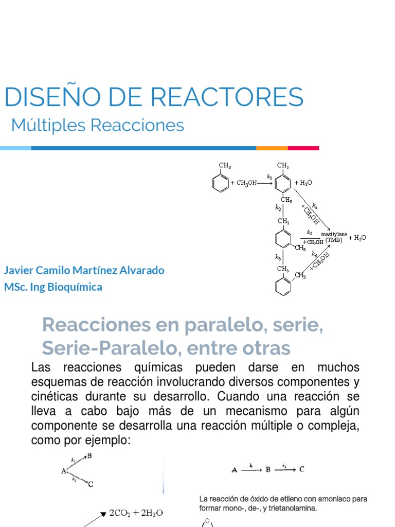 Diseño de Reactores Químicos: Múltiples Reacciones | PDF | Reactor Quimico | Química Física