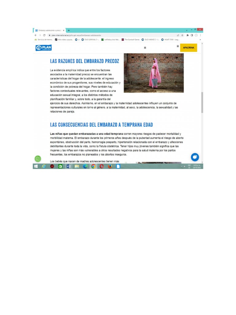 Embarazo A Temprana Edad | PDF