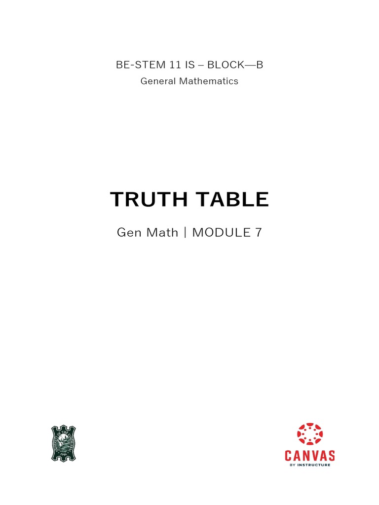 Truth Table Pdf
