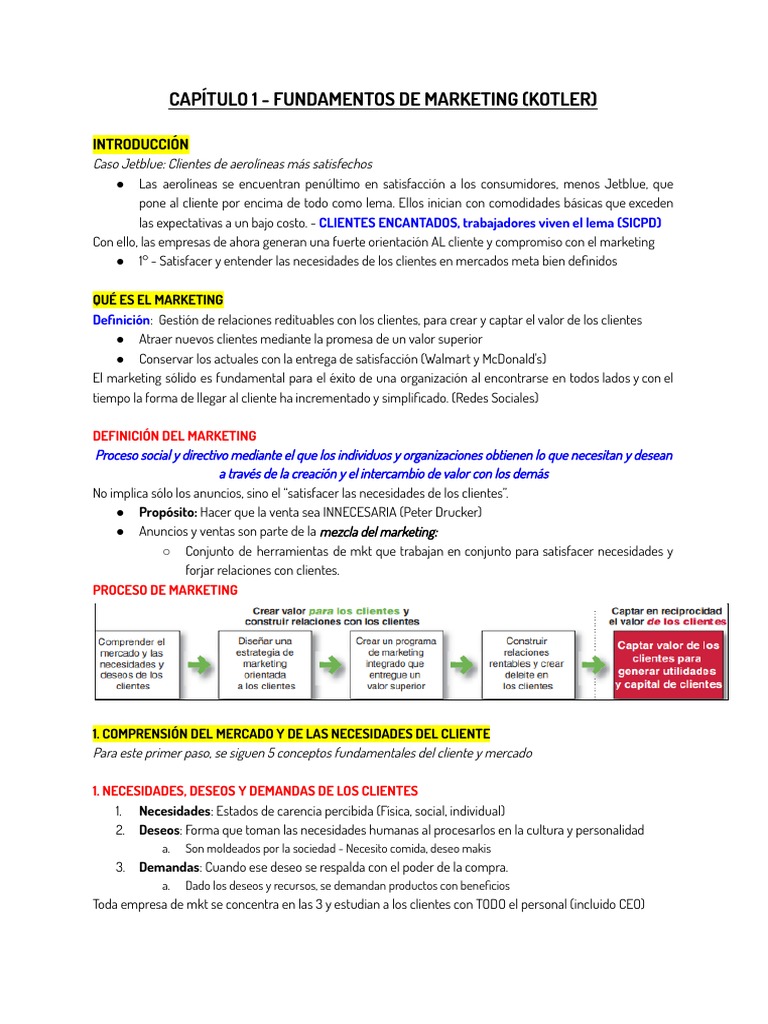 Capítulo 1 - Fundamentos de Marketing (Kotler) | PDF | Marketing | Mercado (economía)