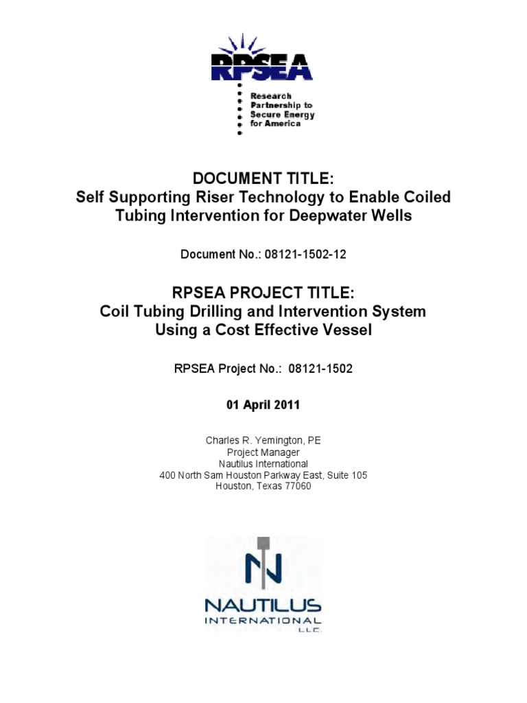 Coiled Tubing Intervention Cost Effective Vessel | PDF | Subsea ...