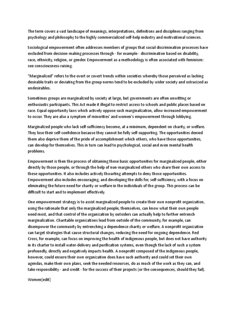 Women Empowerment Pdf Empowerment Behavioural Sciences