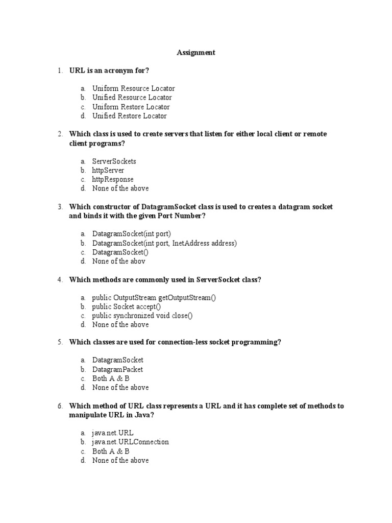 Assignment AJP | PDF | Port (Computer Networking) | Network Socket