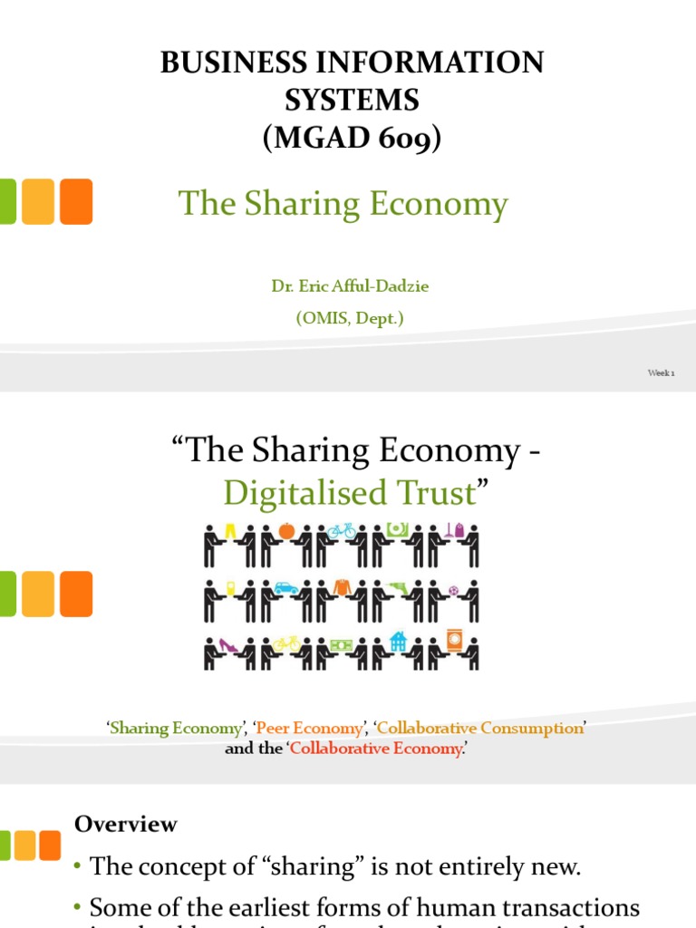 6 Bis Week 6 The Sharing Economy Pdf Sharing Economy Pricing