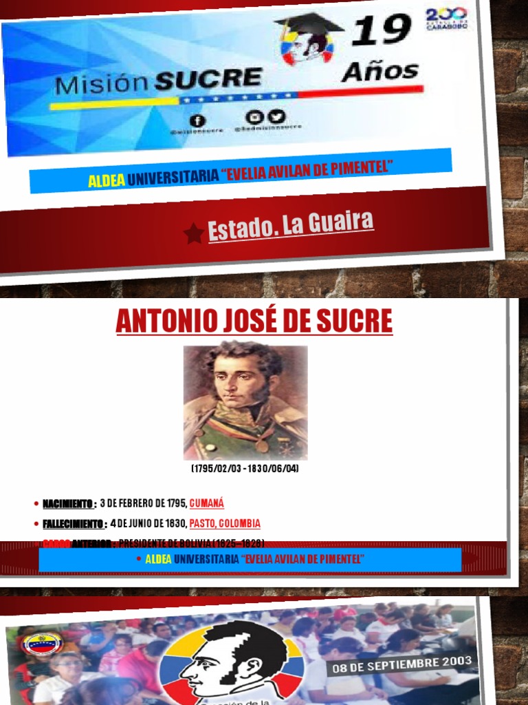 Mision Sucre 19años | PDF | Viajes y turismo | Historia