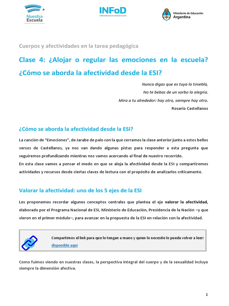 Postitulo ESI Clase 4 Modulo 5 | PDF | Las emociones | Amor