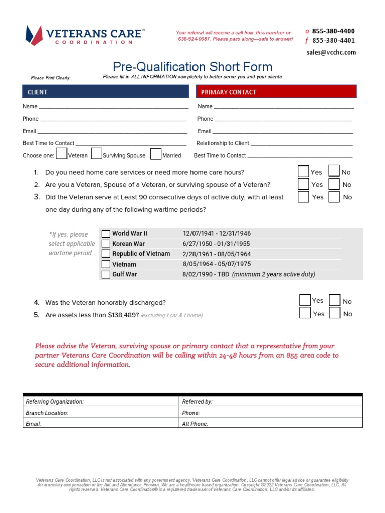 PreQual Form VCC | PDF