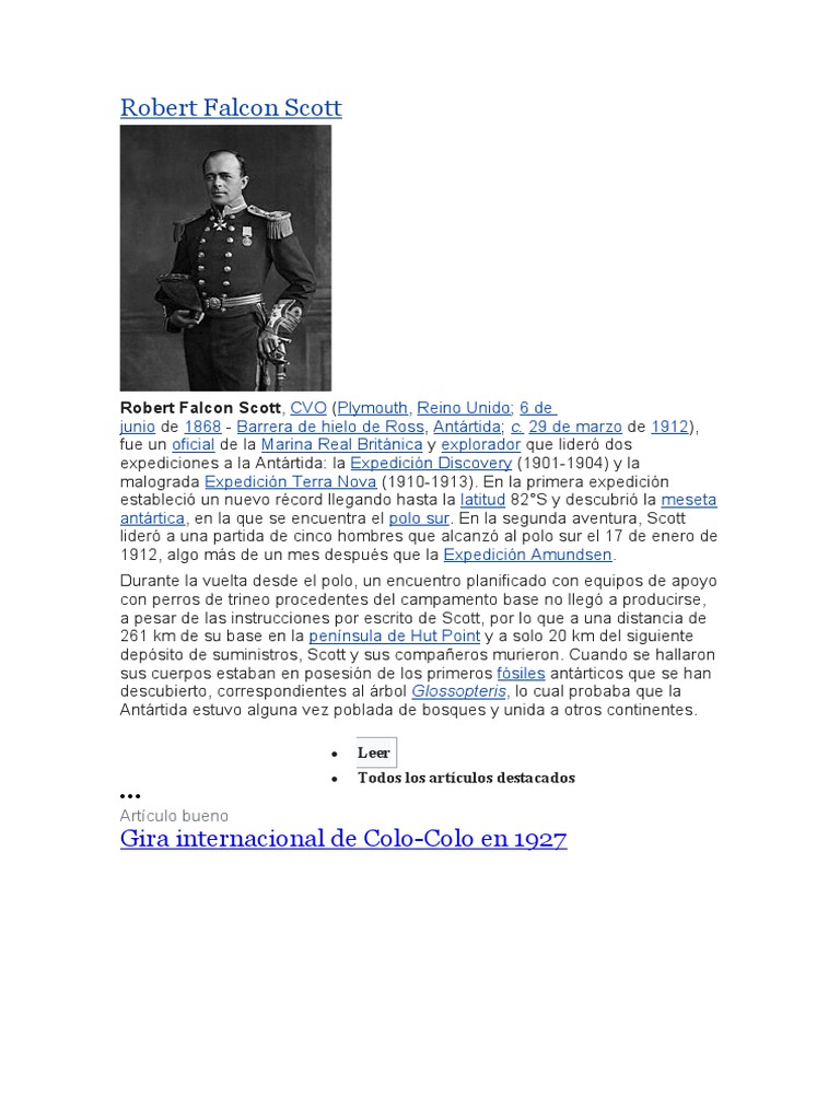 Robert Falcon Scott | PDF | Robert Falcon Scott