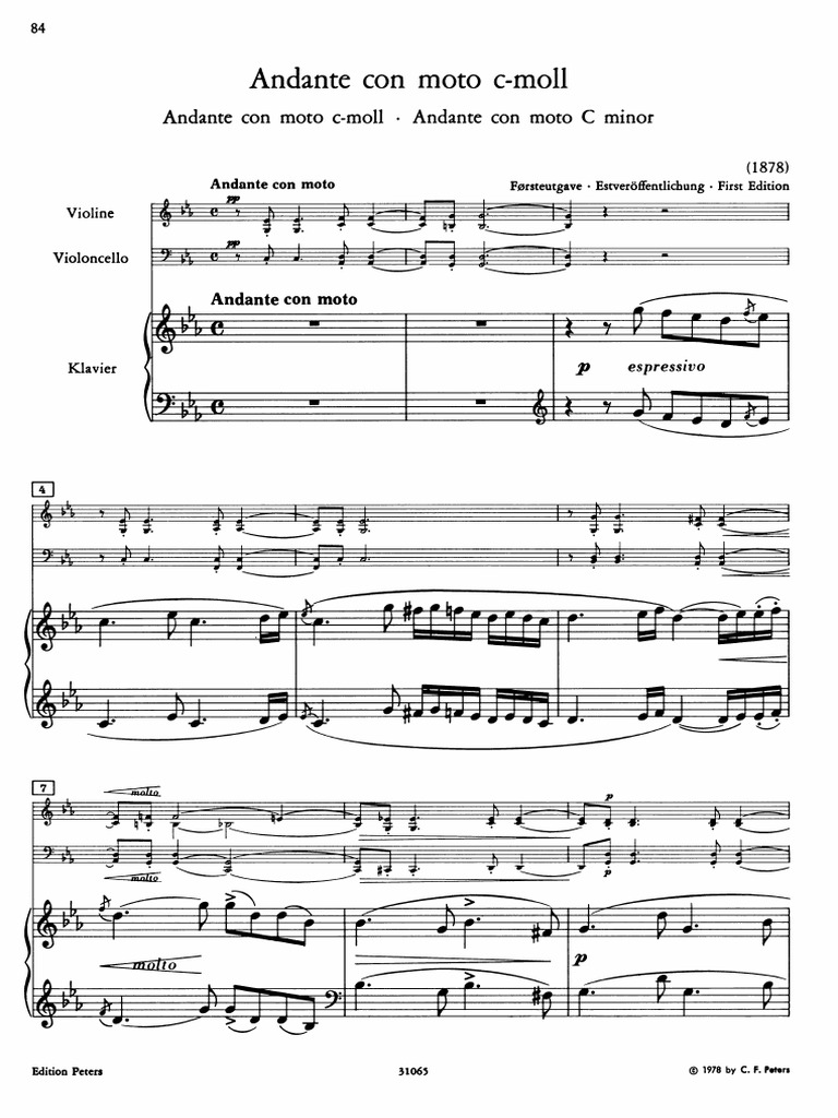 Grieg - Andante Con Moto para Trío | PDF