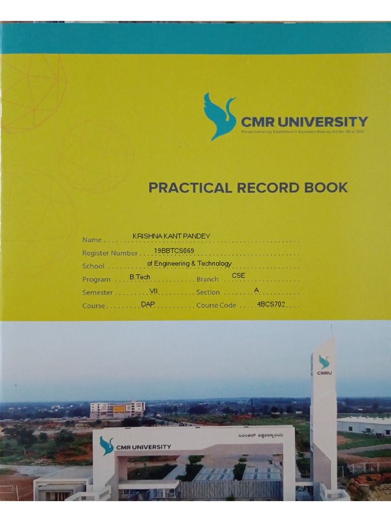 19BBTCS069 KrishnaKantPandey DAP Lab Record | Download Free PDF | Regular Expression | Computing