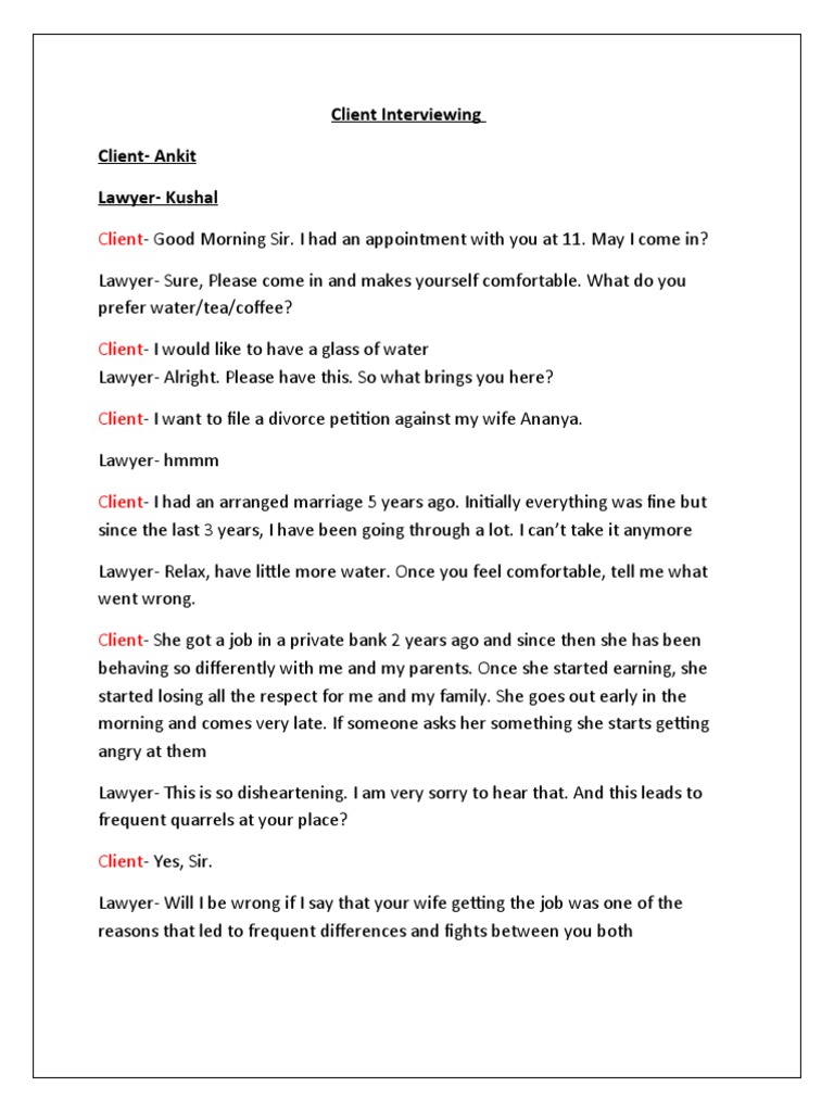 Client Interviewing Abhi Updated | PDF | Thought