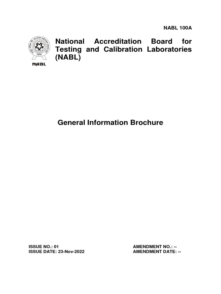 NABL's General Information Brochure: An Overview of Accreditation ...