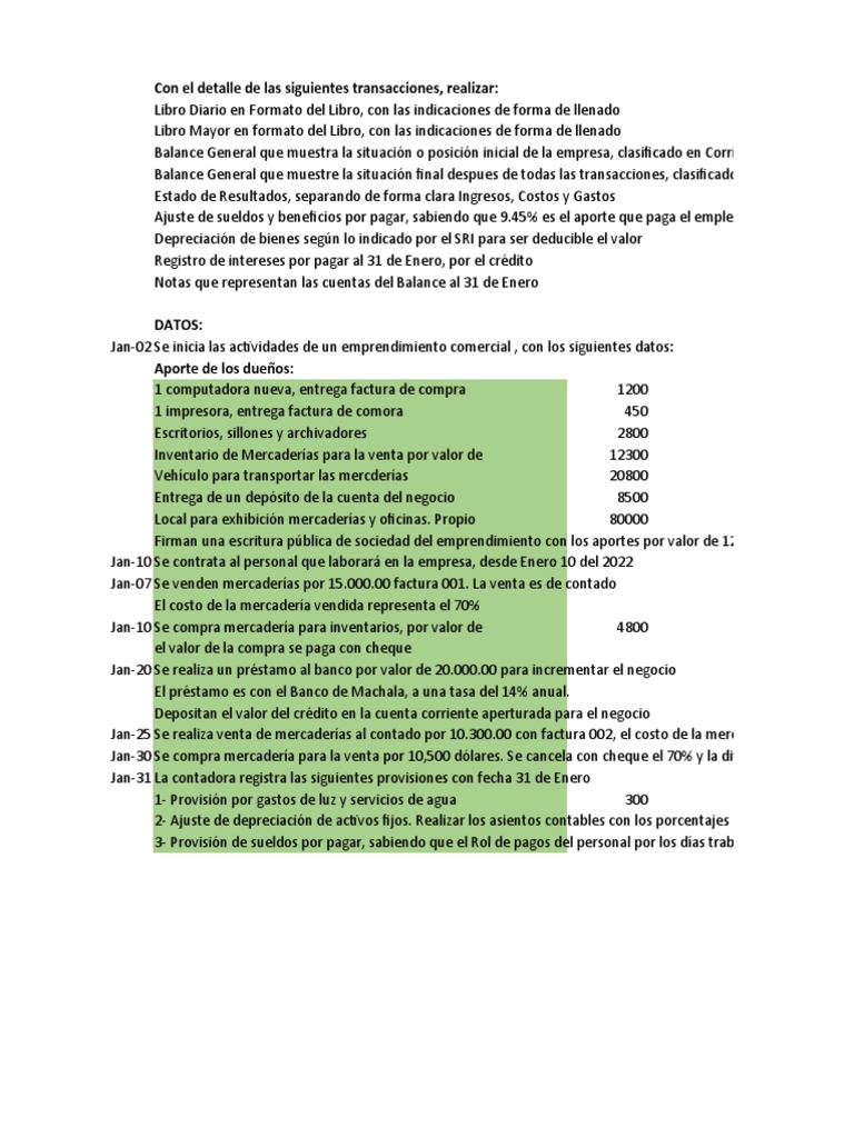 Ejercicio Contable | PDF | Bancos | Contabilidad Ejercicio Contable | PDF | Bancos | Contabilidad