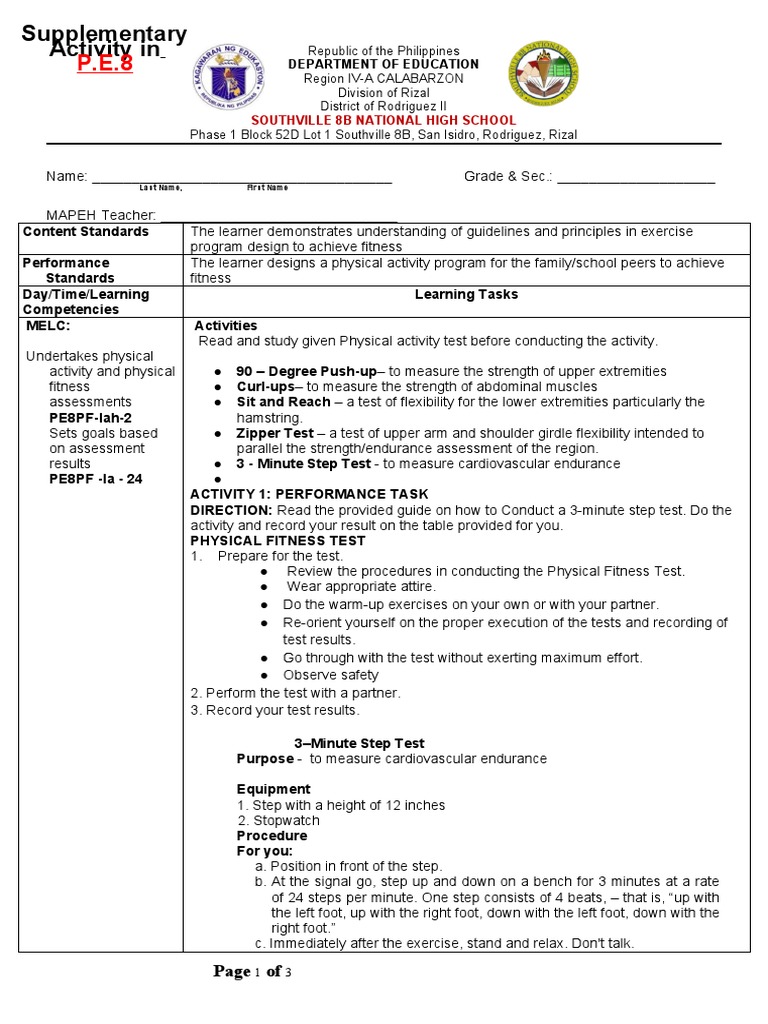 PE Intervention | PDF | Physical Education | Physical Fitness