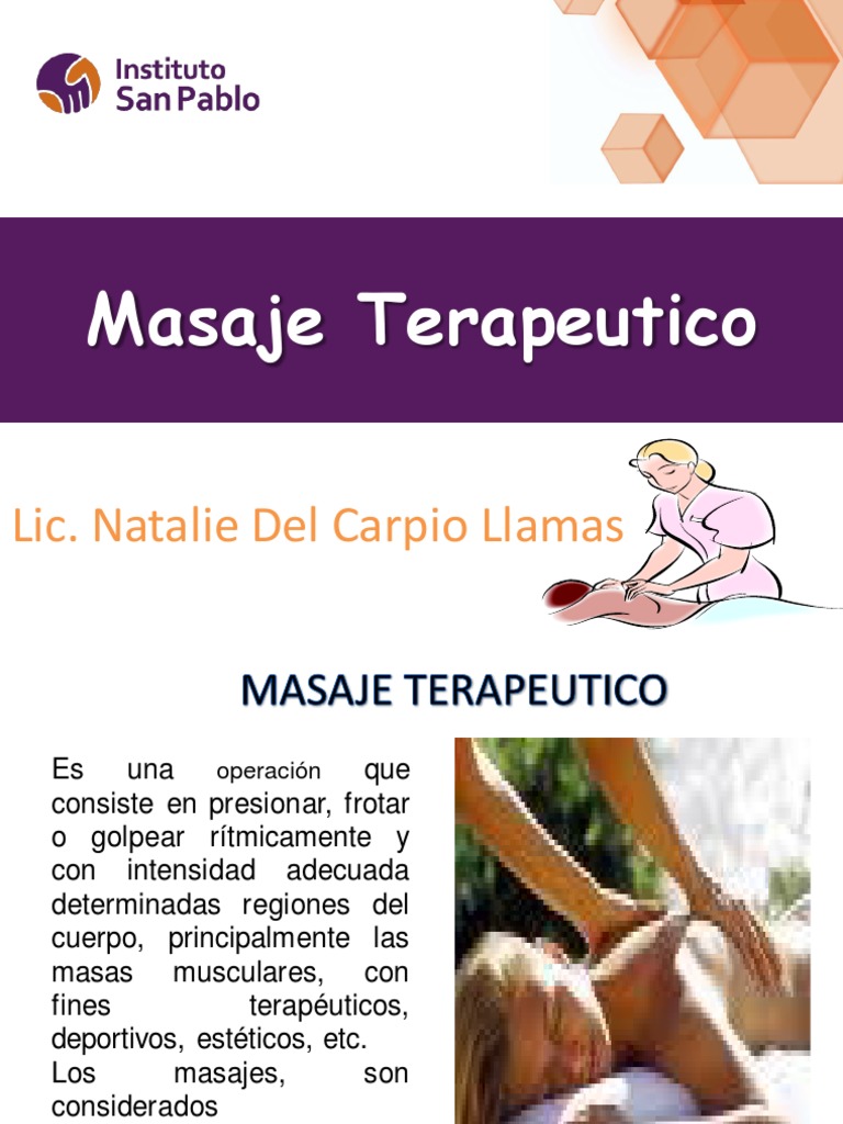 CLASE 3 - Tecnica de Masajes Terapeutico | PDF | Masaje | Mano