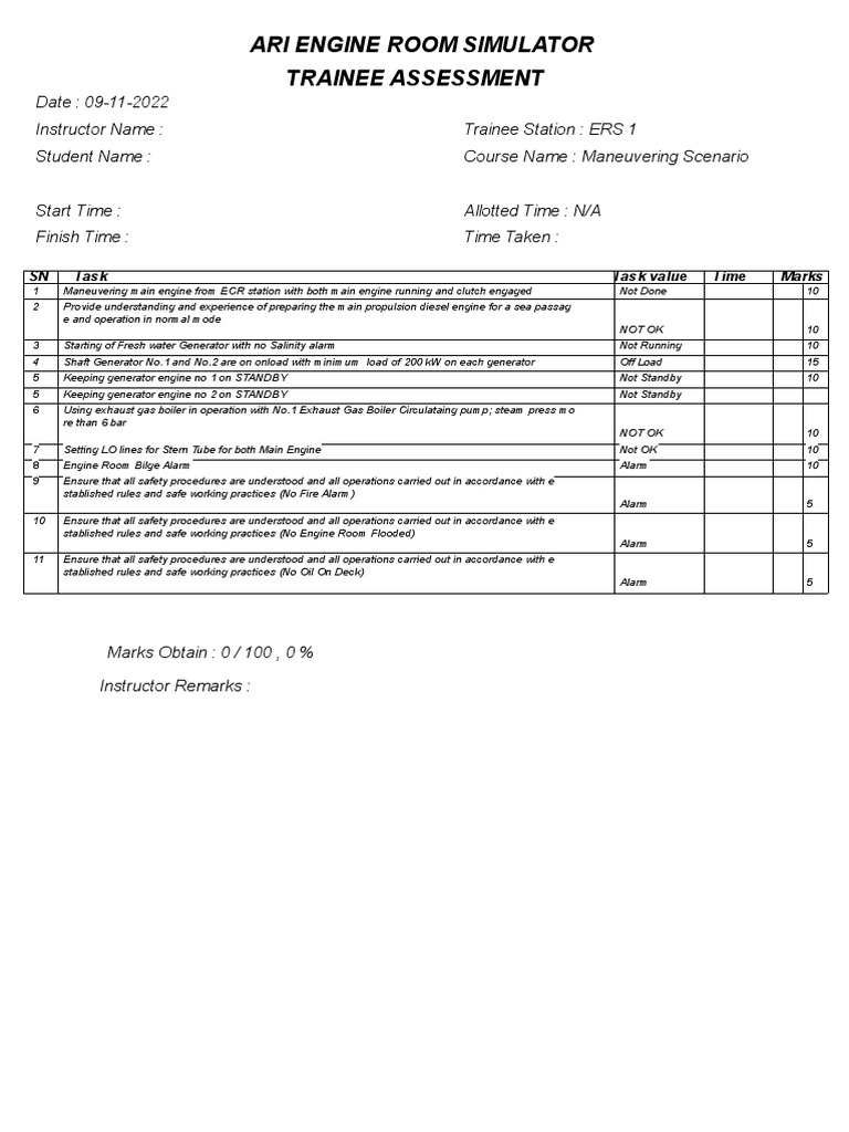 Maneuvering Scenario | Download Free PDF | Marine Propulsion | Boiler