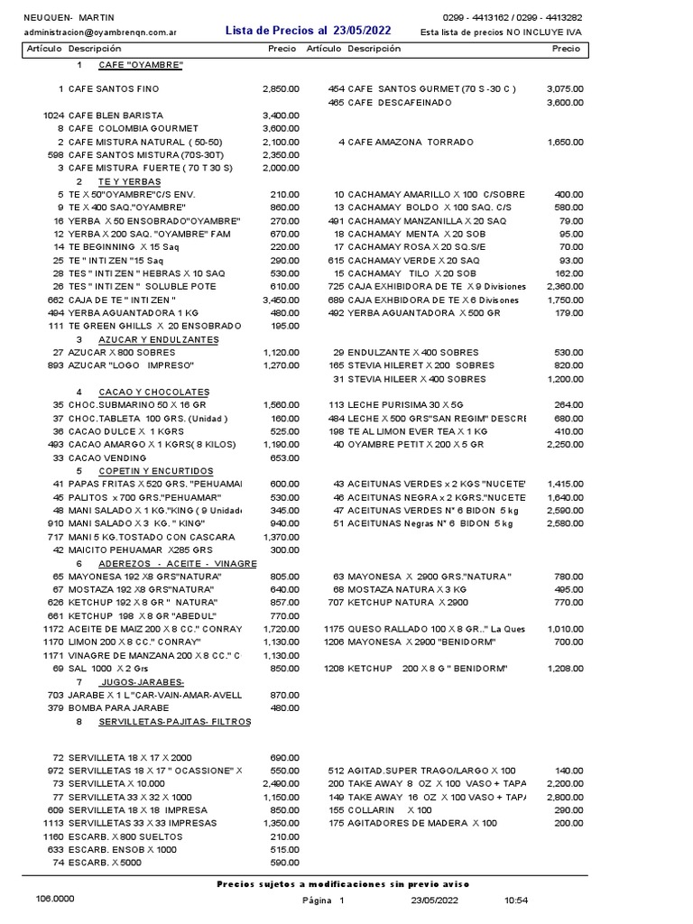 Lista S.I | PDF | Cocinando | Comida y bebida
