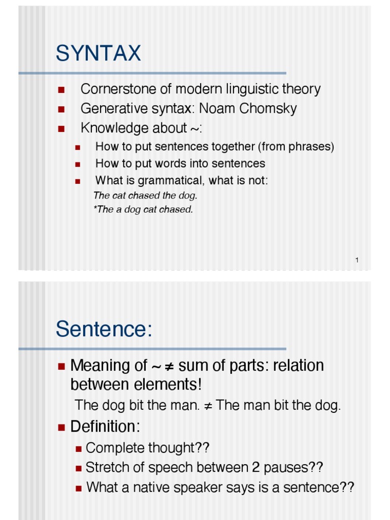 Intro 7 Syntax | PDF