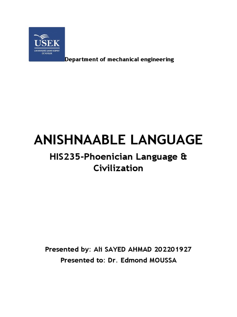 Anishnaabemowin | PDF | Linguistics | Human Communication