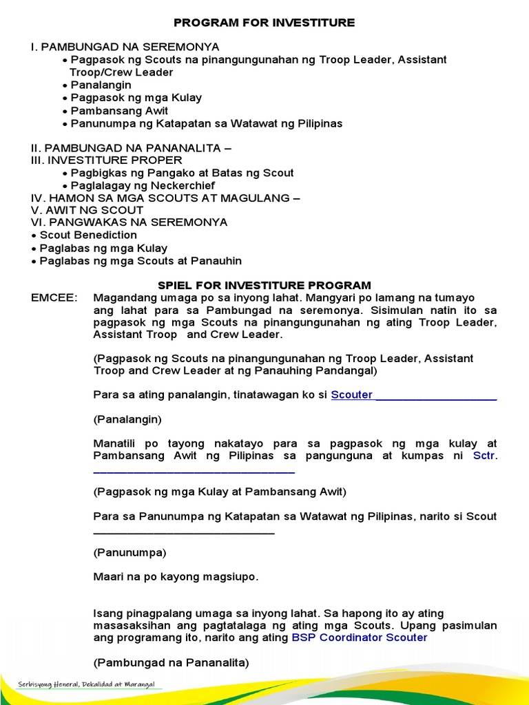 Investiture Program | PDF