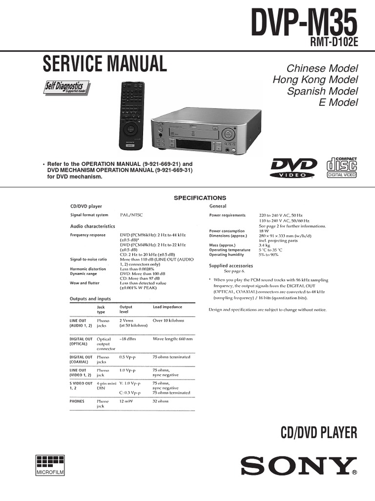 Sony (DVP-M35) | PDF