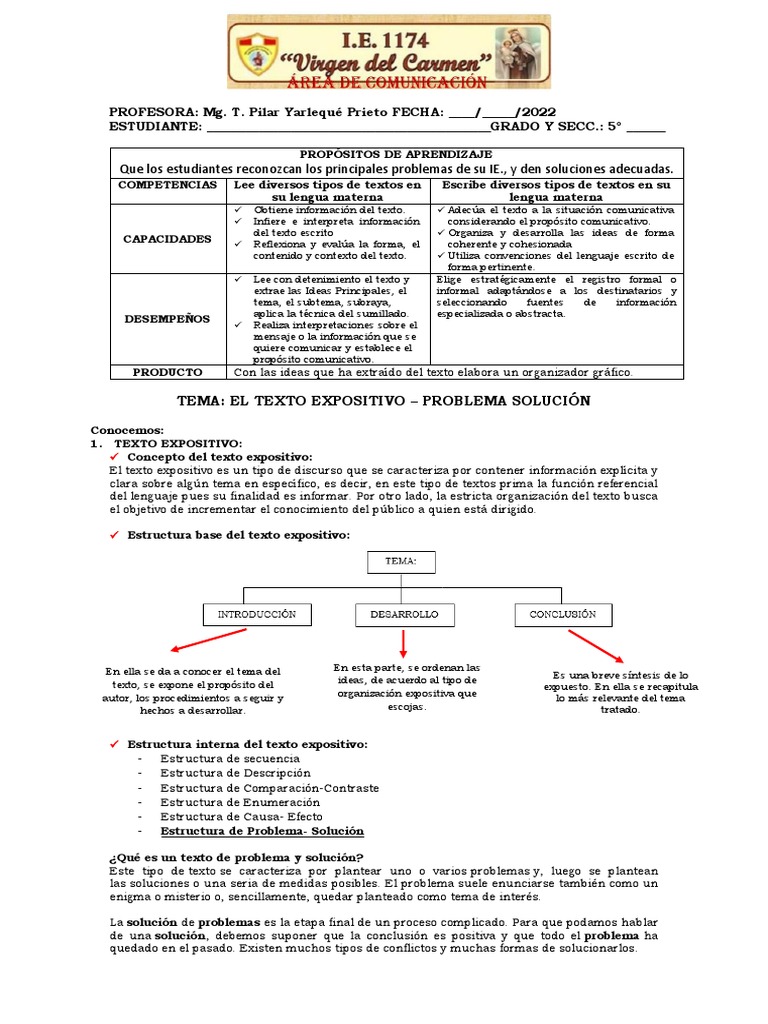 El Texto Expositivo Problema Solucion | PDF | Destrucción del habitát ...