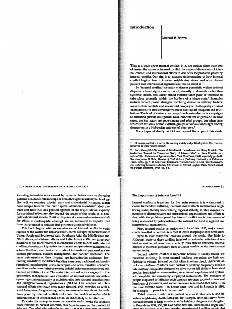 Understanding Internal Conflict: An Analysis of the Causes, Regional ...