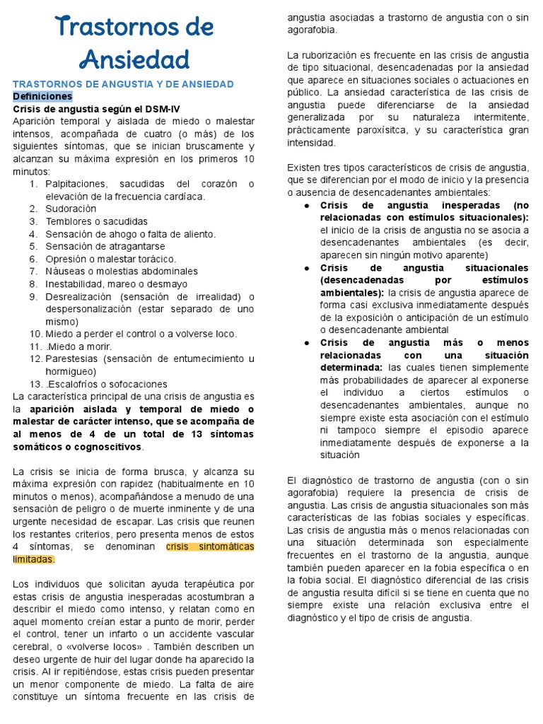 Trastornos de Ansiedad | PDF | Relaciones personales, crianza y desarrollo personal
