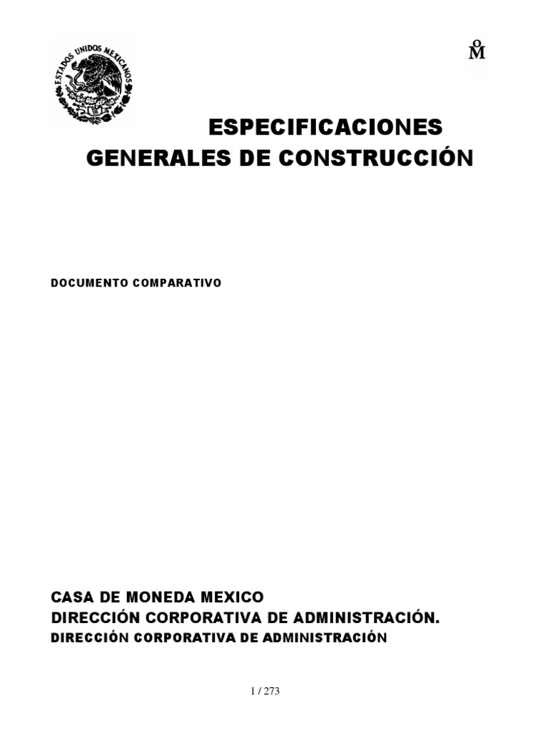 Anexo 2-Especificaciones Generales de Construcci N CMM | PDF | Hormigón | Demolición