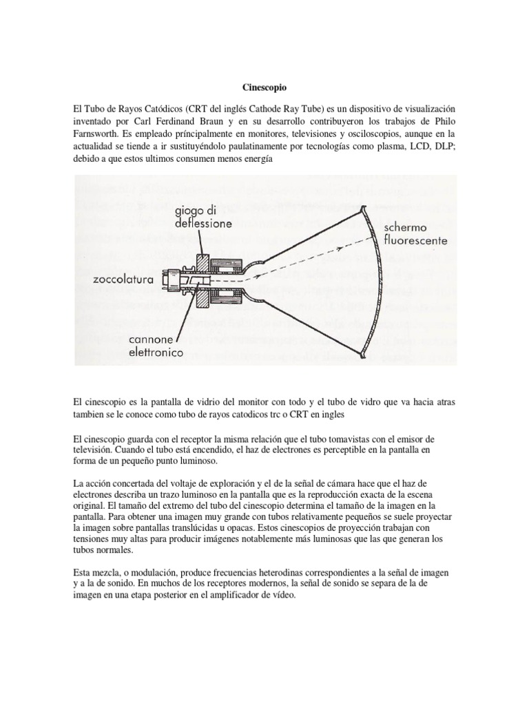 Cinescopio | PDF | Tubo de rayos catódicos | Electromagnetismo