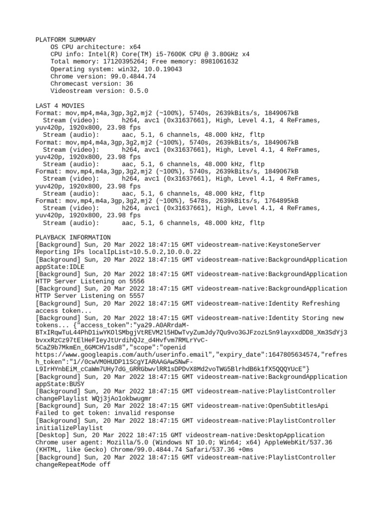 Logfile To Be Used For Setting Up Videostream With VPN | PDF | Codec | Video